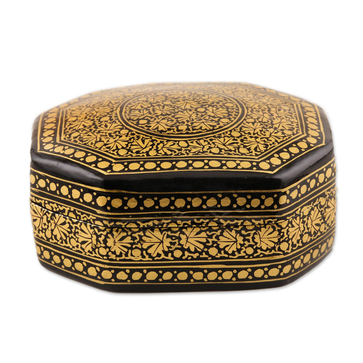 UNDISCOVERED Artisan Box | Artisan Crafted Papier Mache Decorative Box - Kashmir Black | NOVICA