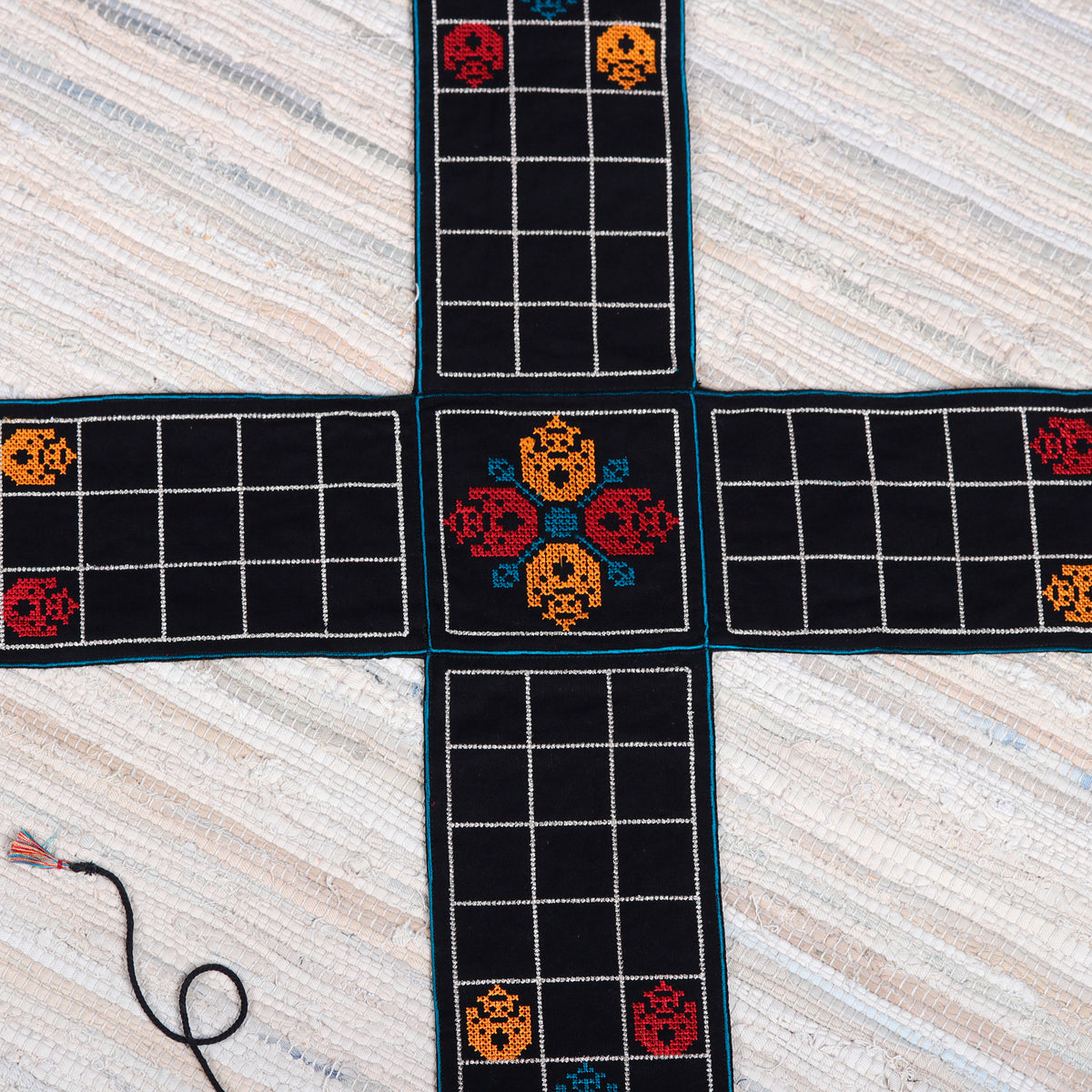 UNDISCOVERED Artisan Box | Embroidered Black Cotton Chopad Game with ...