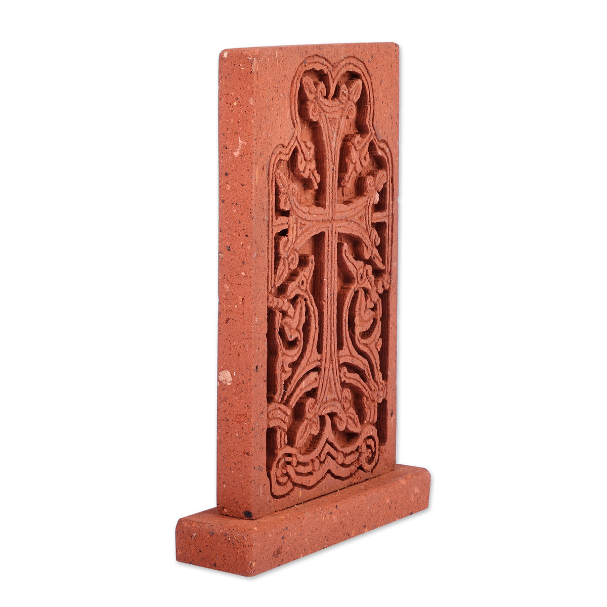 UNDISCOVERED Artisan Box | Classic Hand-Carved Brown Cross Tuff Stone ...