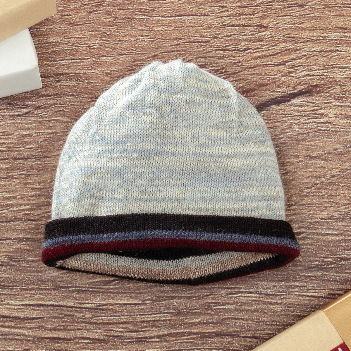 UNDISCOVERED Artisan Box | Striped Colorful 100% Alpaca Reversible Hat ...