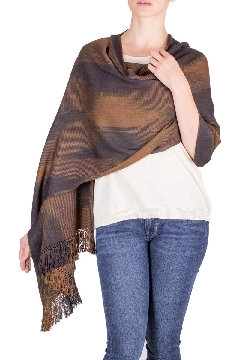 UNDISCOVERED Artisan Box | Rayon Shawl Hand Woven in Earth Tones ...