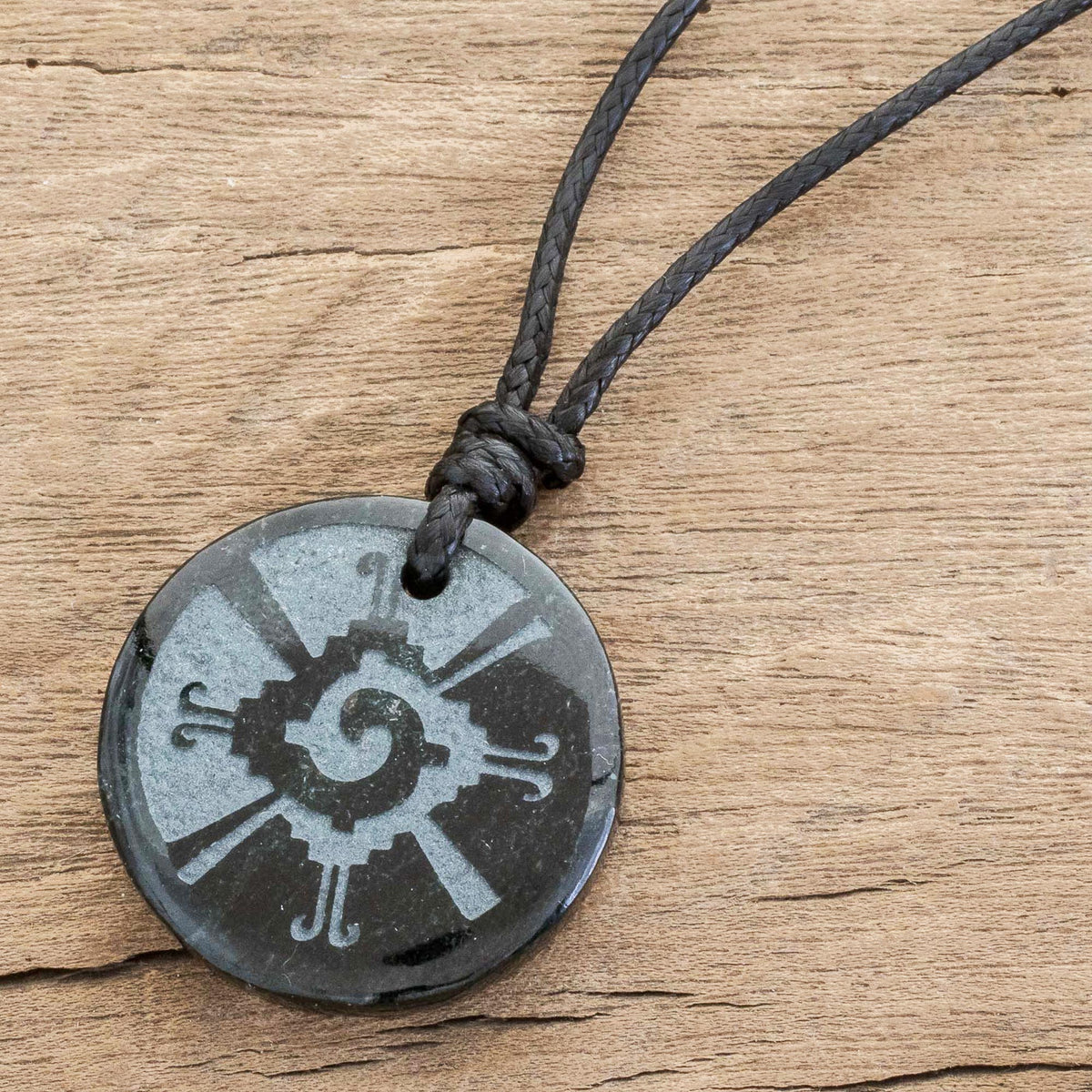 UNDISCOVERED Artisan Box | Hunab Ku Symbol Dark Green Jade Pendant ...