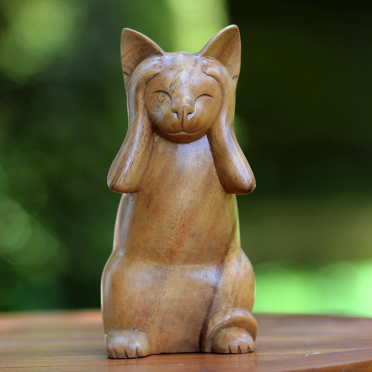 UNDISCOVERED Artisan Box | Wood Animal Sculpture - Hear No Evil Cat ...