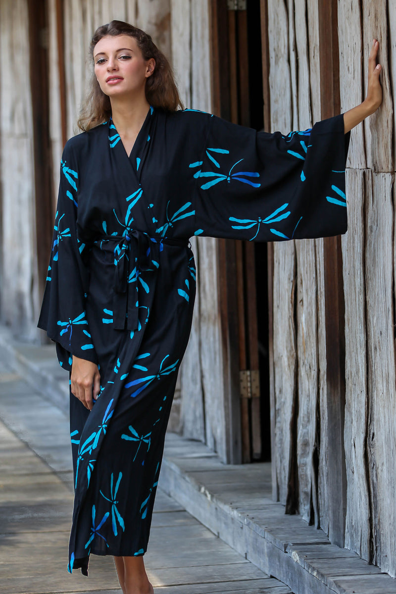 UNDISCOVERED Artisan Box | Handcrafted Black Batik Robe with ...
