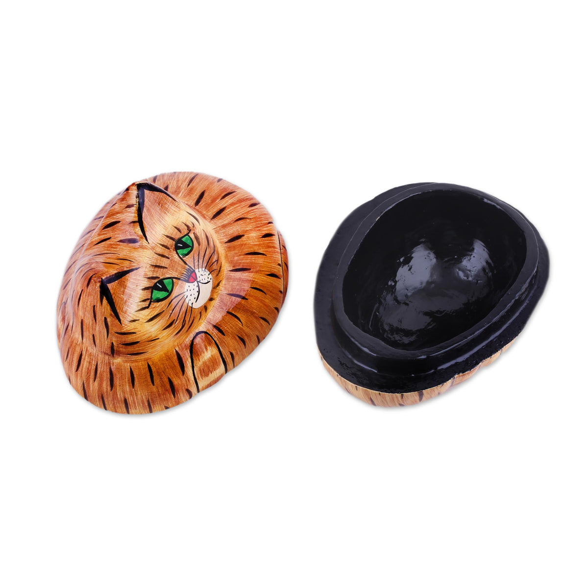UNDISCOVERED Artisan Box | Brown Papier Mache Cat Decorative Box from ...