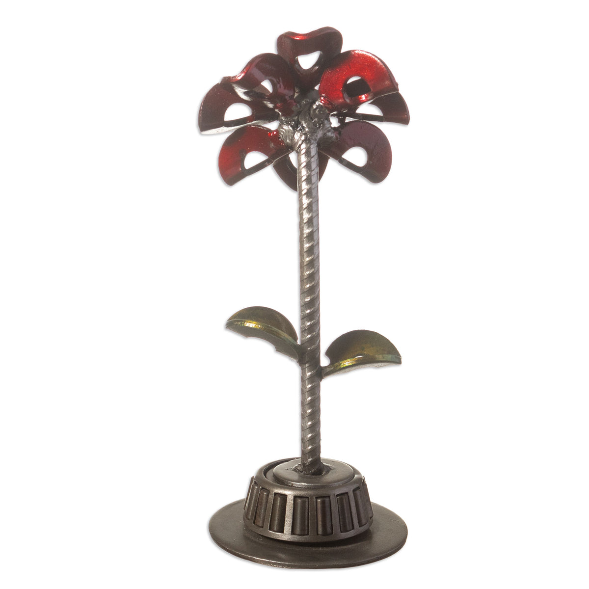 UNDISCOVERED Artisan Box | Recycled Metal Flower Sculpture with Red ...